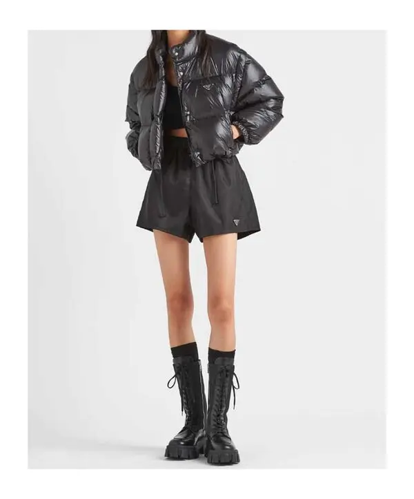 Prada Convertible High-neck Down Jacket