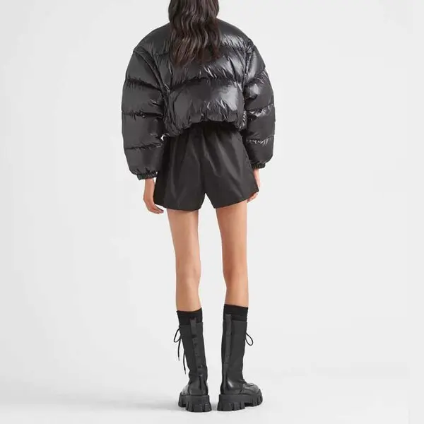 Prada Convertible High-neck Down Jacket