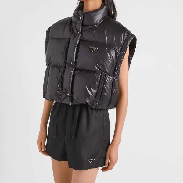 Prada Convertible High-neck Down Jacket