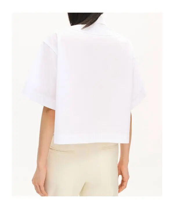 Kenzo Cropped Embroidered Logo Shirt