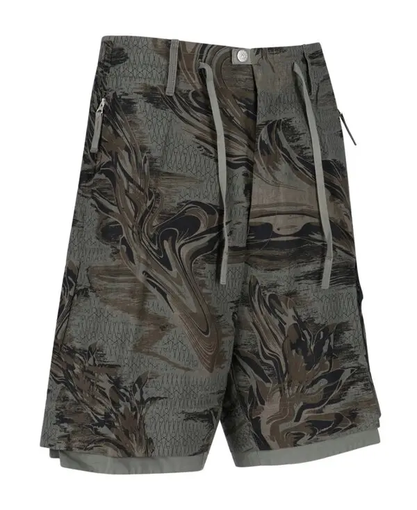 Stone Island Abstract Print Knee-length Bermuda Shorts