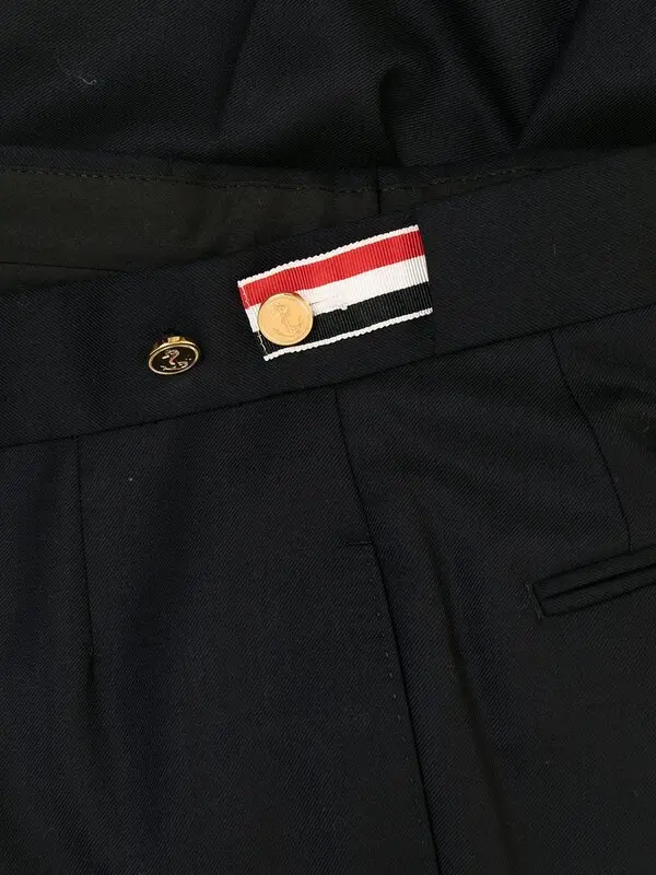 Thom Browne High-waisted Straight Leg Trousers With Classic Stripes