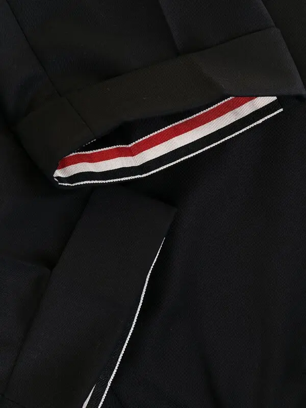 Thom Browne High-waisted Straight Leg Trousers With Classic Stripes