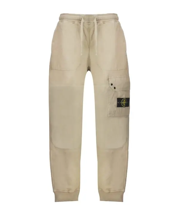 Stone Island Logo Patch Drawstring Trousers - Biscuit