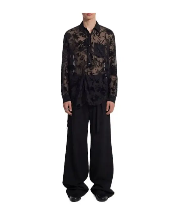 ANN DEMEULEMEESTER Mark High Comfort Devore Shirt