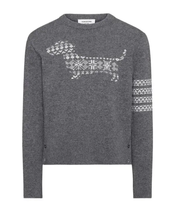 Thom Browne Intarsia Dog Knitted Sweater