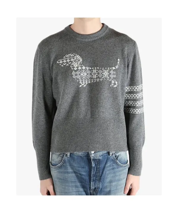 Thom Browne Intarsia Dog Knitted Sweater