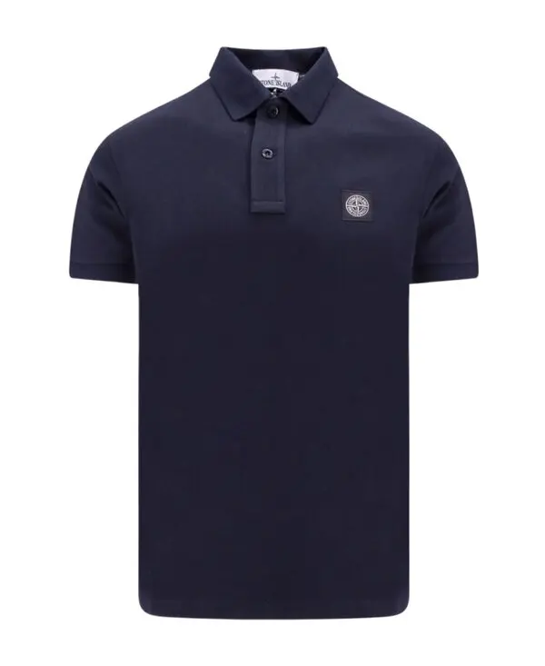 Stone Island Compass Patch Short-sleeved Polo Shirt - Blue