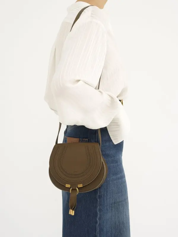 Chloé Marcie Foldover Small Saddle Bag - Deep Khaki