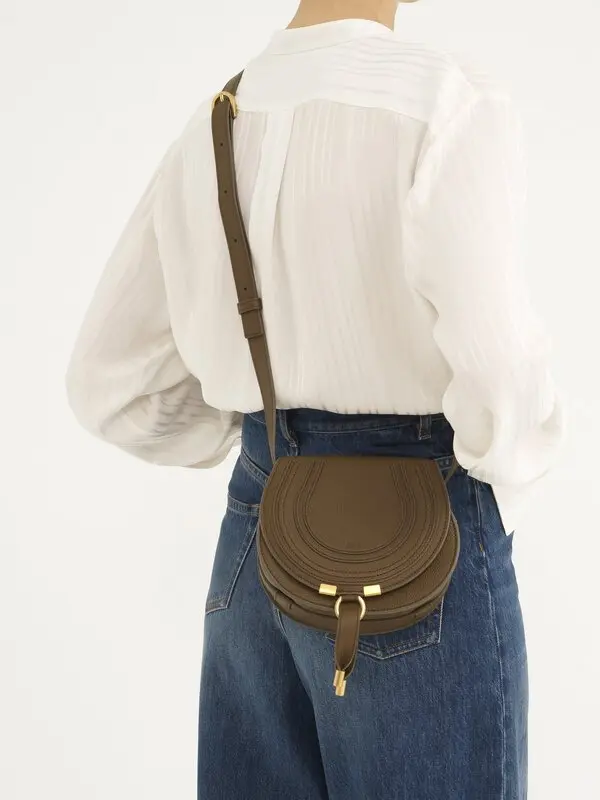 Chloé Marcie Foldover Small Saddle Bag - Deep Khaki