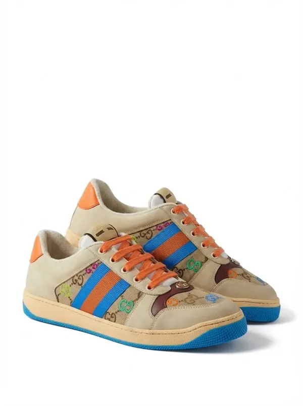 Gucci Screener Sneakers With Multicolor Gg Canvas - Multi-color
