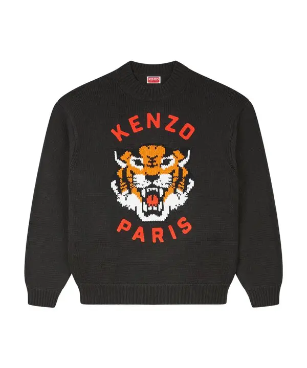 Kenzo Embroidered Tiger Logo Crewneck Sweater