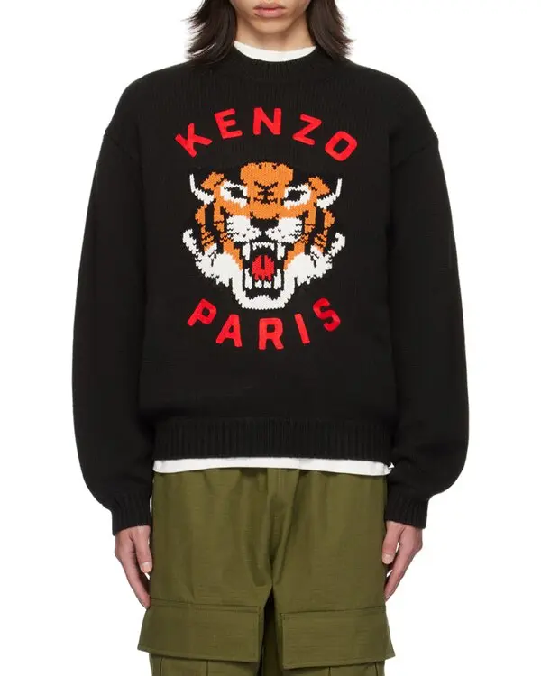 Kenzo Embroidered Tiger Logo Crewneck Sweater