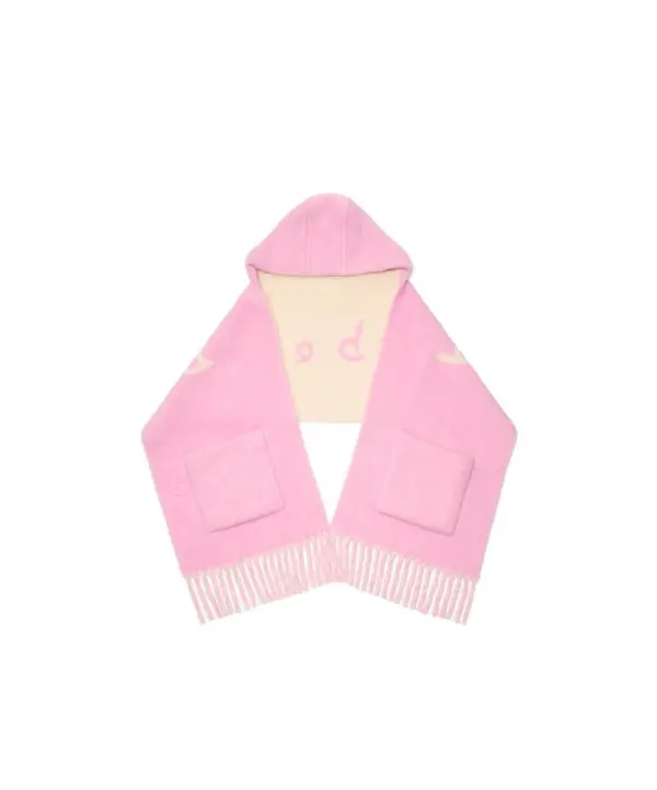 Burberry Hood Detailed Fringed Scarf - Gum Pink