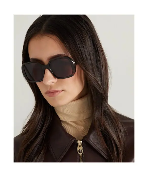 Chloé Square Frame Sunglasses With Geometric Frame - Gray
