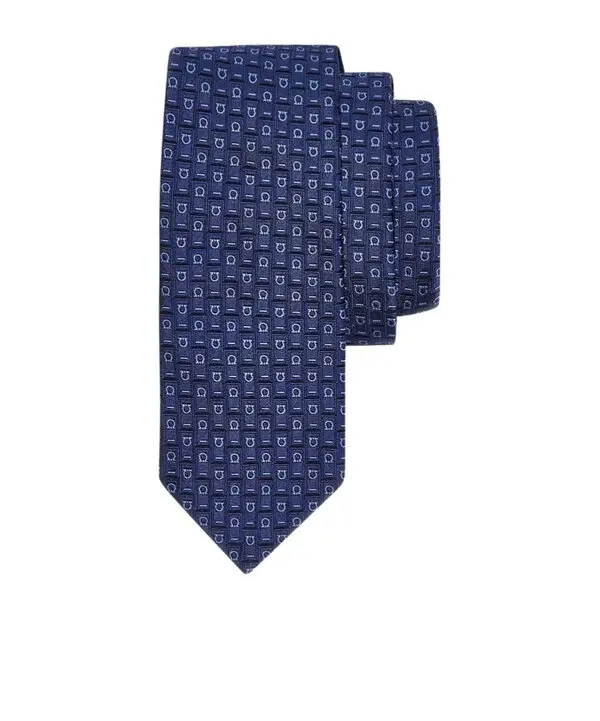 FERRAGAMO Silk Neck Tie - Blue