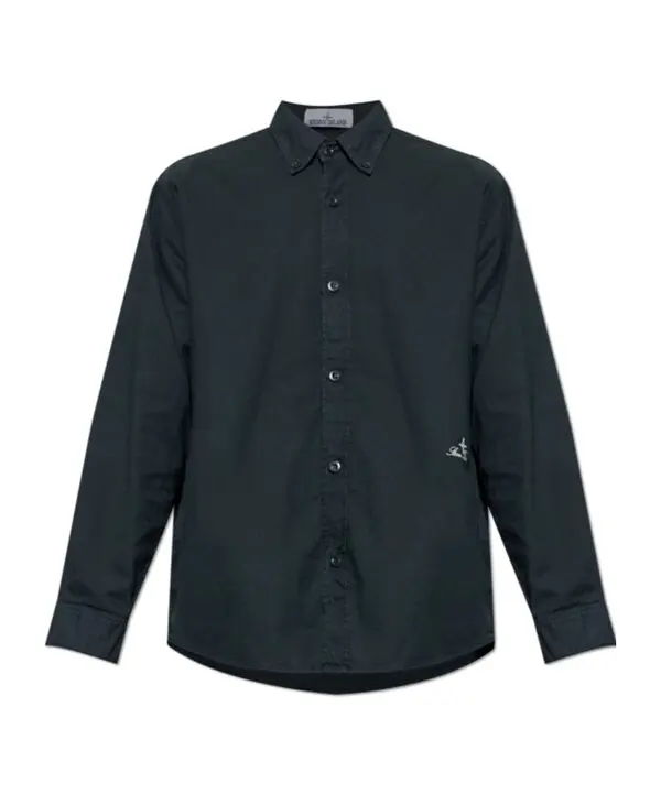 Stone Island Logo Embroidered Shirt