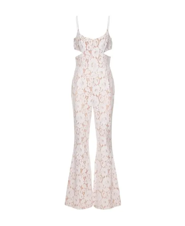 Michael Kors Lace Jumpsuit With Cut-out Details - White