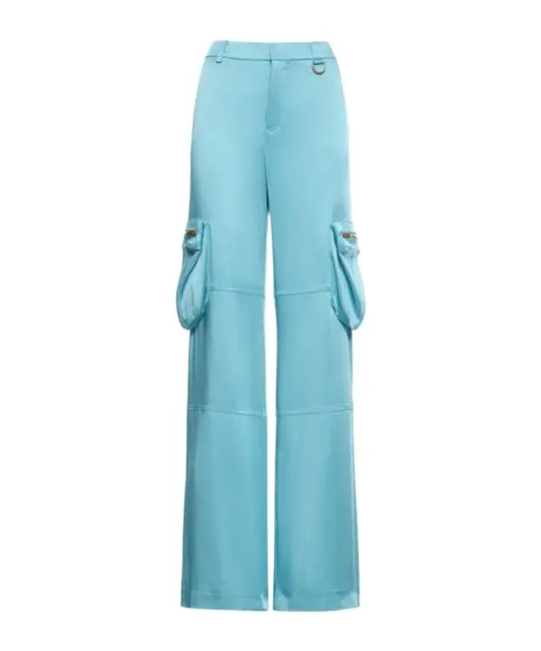 Blumarine Satin Wide Leg Cargo Pants