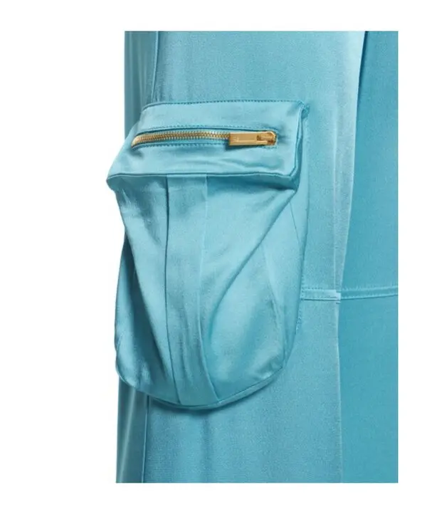 Blumarine Satin Wide Leg Cargo Pants