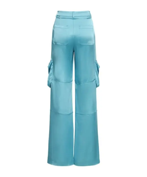 Blumarine Satin Wide Leg Cargo Pants