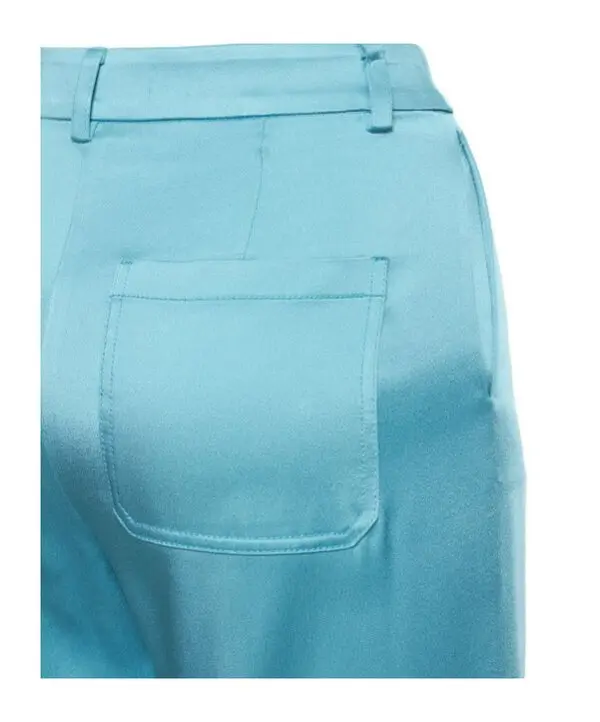 Blumarine Satin Wide Leg Cargo Pants