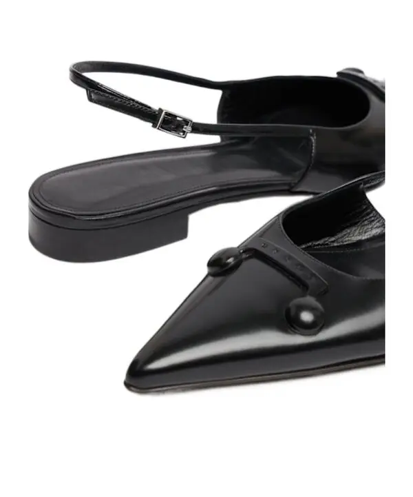 Marni 10mm Leather Slingback Flats