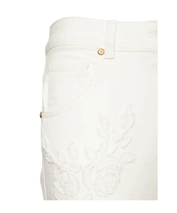 Blumarine Embroidered Low Waist Flare Jeans