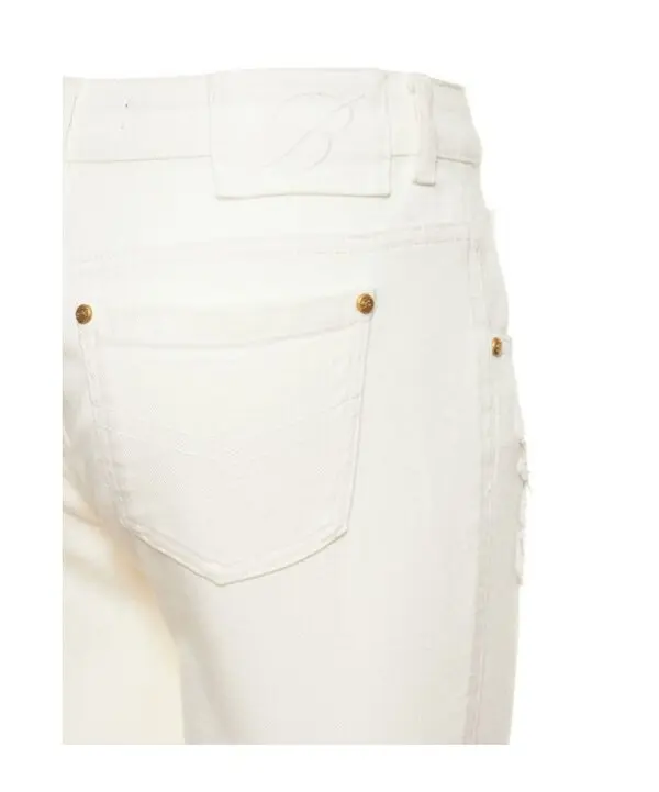 Blumarine Embroidered Low Waist Flare Jeans