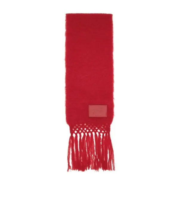 JIL SANDER Wool Blend Scarf - Red