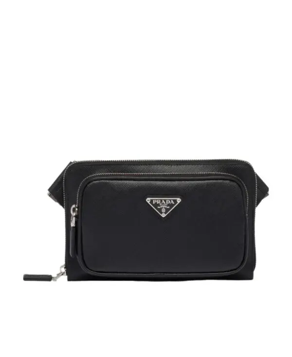Prada Saffiano Leather Shoulder Bag - Black