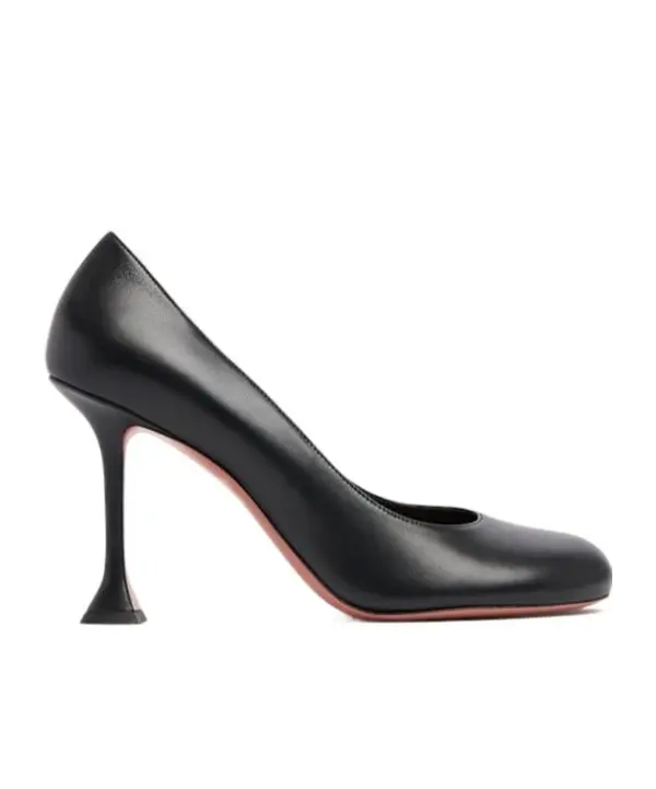 Amina Muaddi Round Toe High Heel Pumps - Black