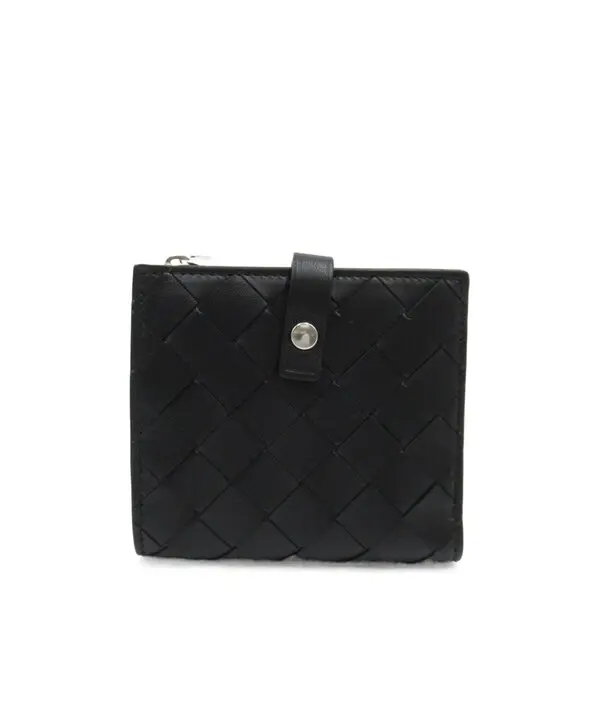 Bottega Veneta Woven Zipper Wallet - Black
