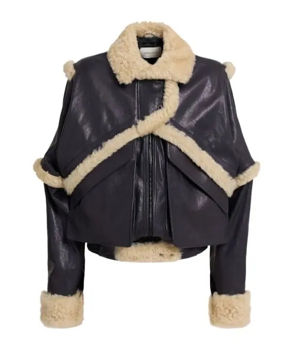 Magda Butrym Leather Shearling Jacket
