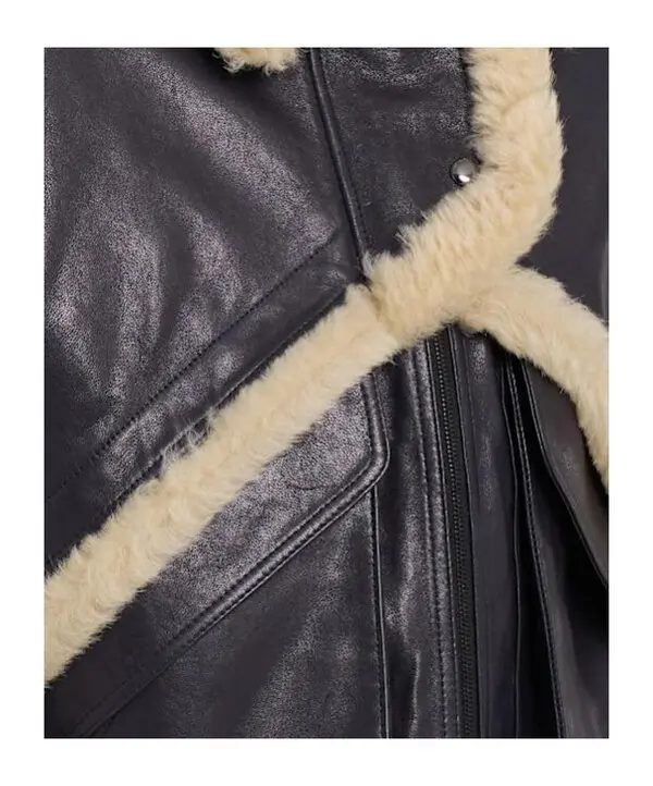 Magda Butrym Leather Shearling Jacket