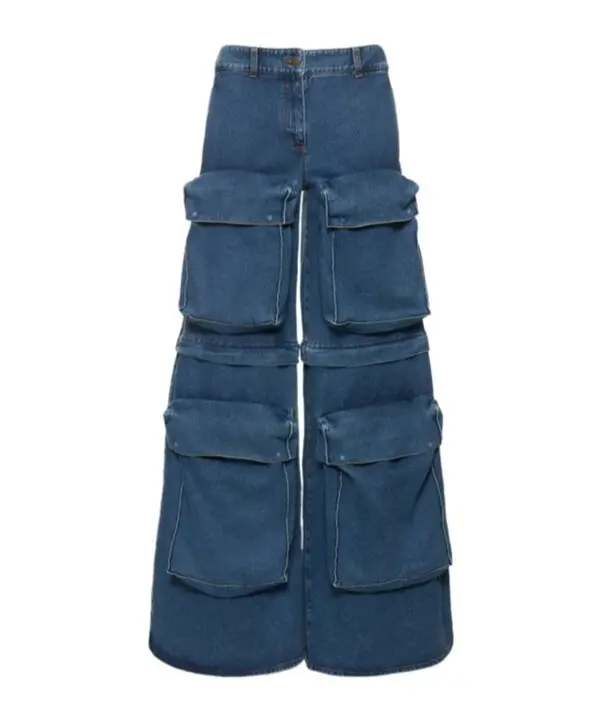 Giuseppe Di Morabito Maxi Cotton Denim Cargo Jeans - Blue