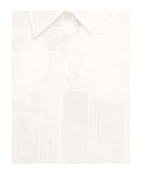 TOTEME Classic Cotton Blend Shirt With All-over Pattern - White