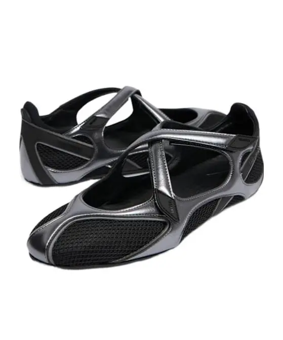 Attico Ballerina Flats With Crisscross Straps