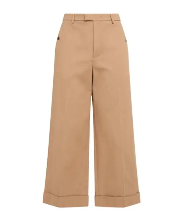Valentino Garavani Cotton Gabardine Tailored Wide Leg Pants
