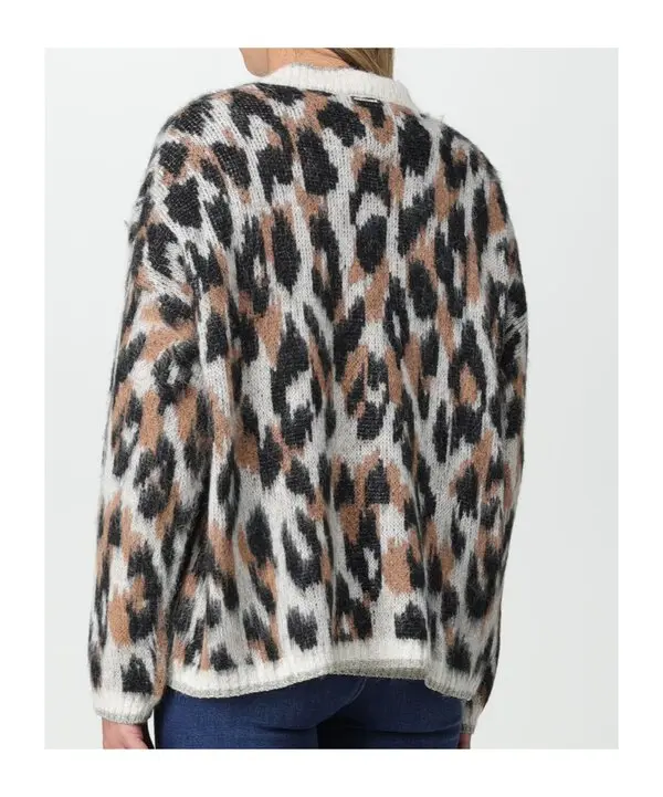 Liu Jo Leopard-intarsia Knit V-neck Cardigan
