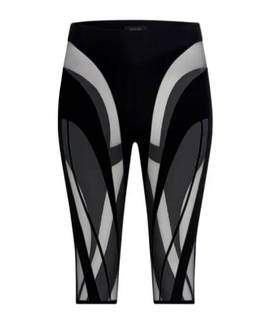MUGLER Eco Sport Spiral Mesh Bike Shorts - Black