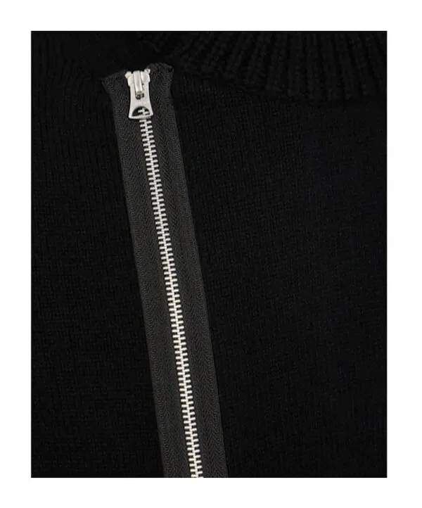 Sacai Wool Knit Jacket With Zip Closure