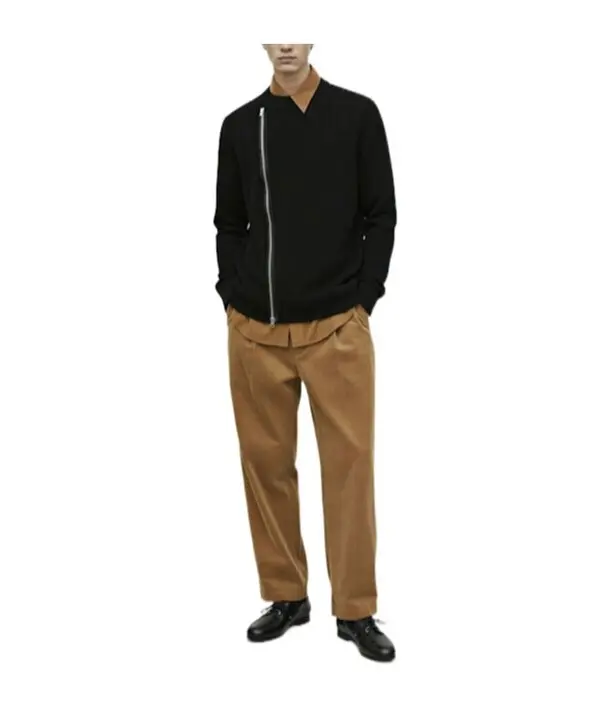Sacai Wool Knit Jacket With Zip Closure