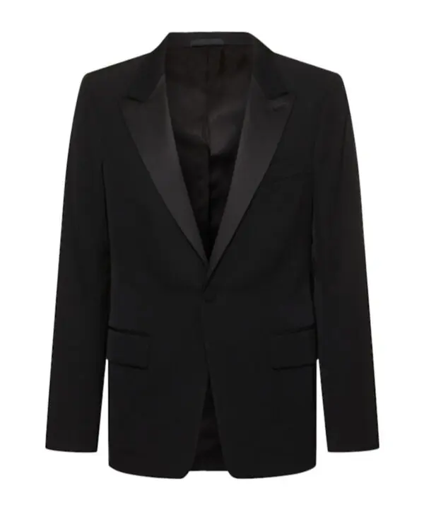 LANVIN Wool Tuxedo Jacket With Notch Lapel - Black