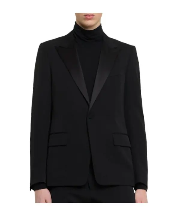 LANVIN Wool Tuxedo Jacket With Notch Lapel - Black