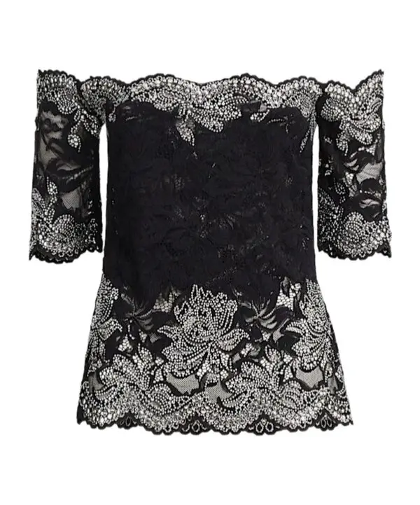 Rabanne Lace Embellished Off-the-shoulder Top