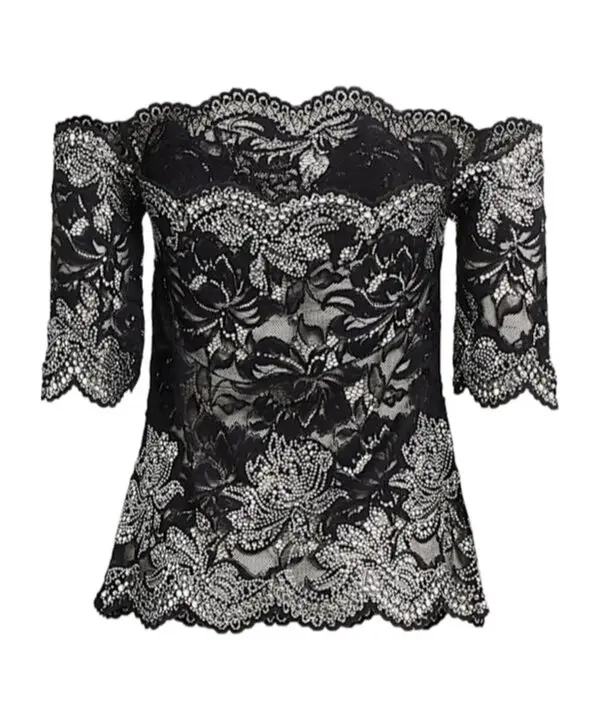 Rabanne Lace Embellished Off-the-shoulder Top
