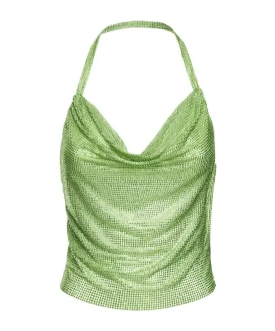 Giuseppe Di Morabito Embellished Net Halter Top