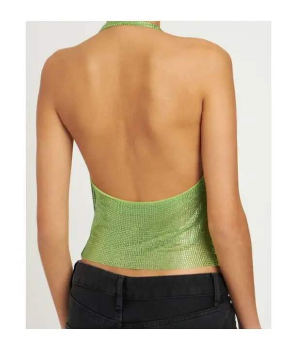 Giuseppe Di Morabito Embellished Net Halter Top