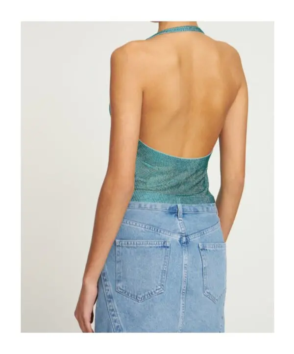 Giuseppe Di Morabito Embellished Net Halter Top